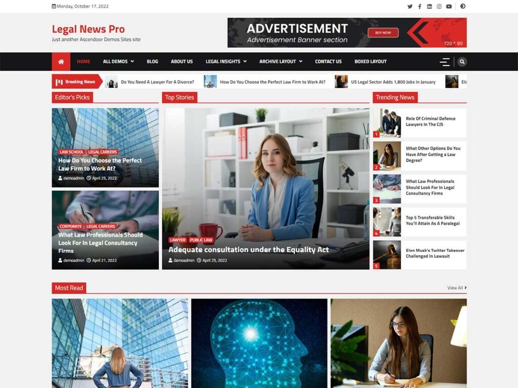 Legal News Pro » The WordPress Magazine Theme » Ascendoor