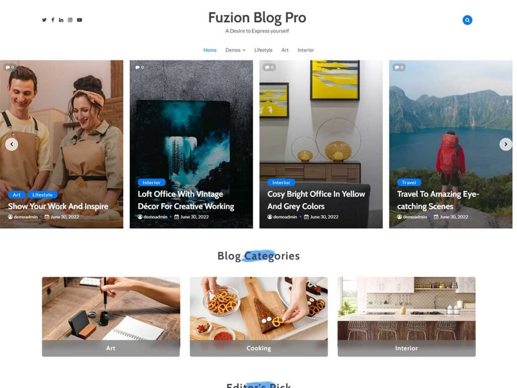 Fuzion Blog Pro » The WordPress Blog Theme » Ascendoor