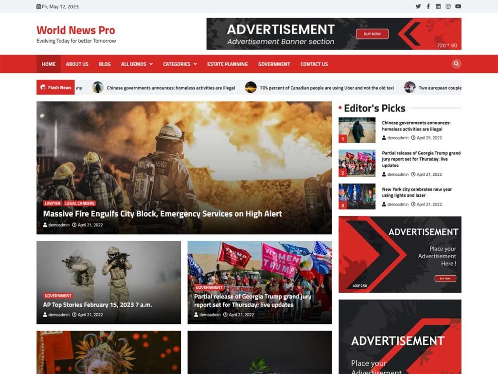 World News Pro » The WordPress Magazine Theme » Ascendoor