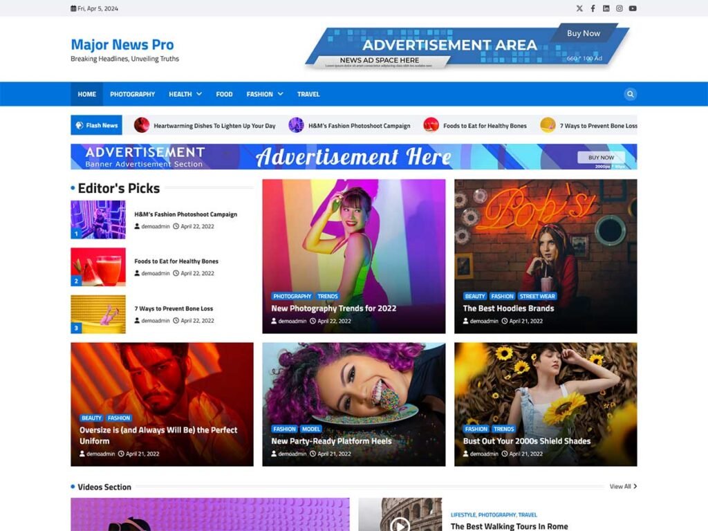 Major News Pro » The WordPress Magazine Theme » Ascendoor