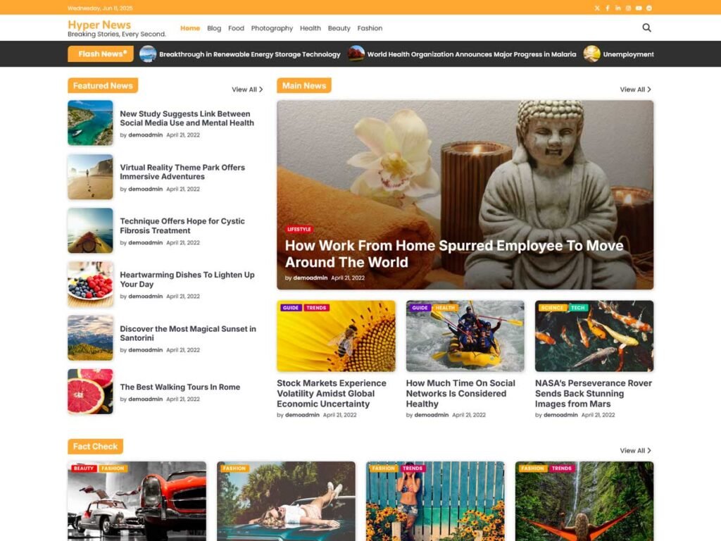 Hyper News » The WordPress Magazine Theme » Ascendoor