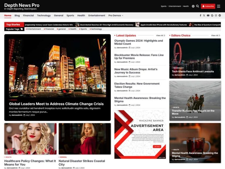 Depth News Pro » The WordPress Magazine Theme » Ascendoor